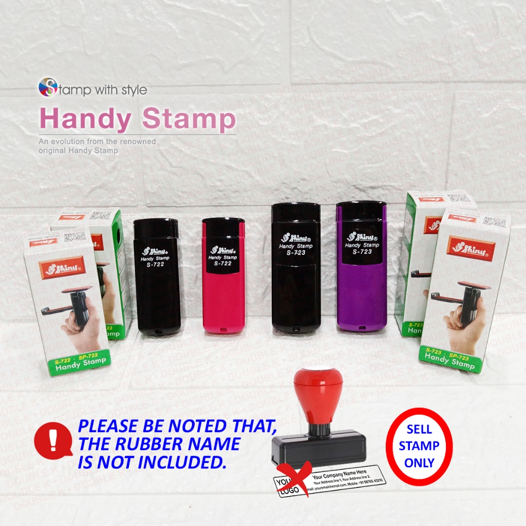 SHINY Handy Stamp Self-Inking Stamp S722/ S723 Blue or Black Stamp Pad ...