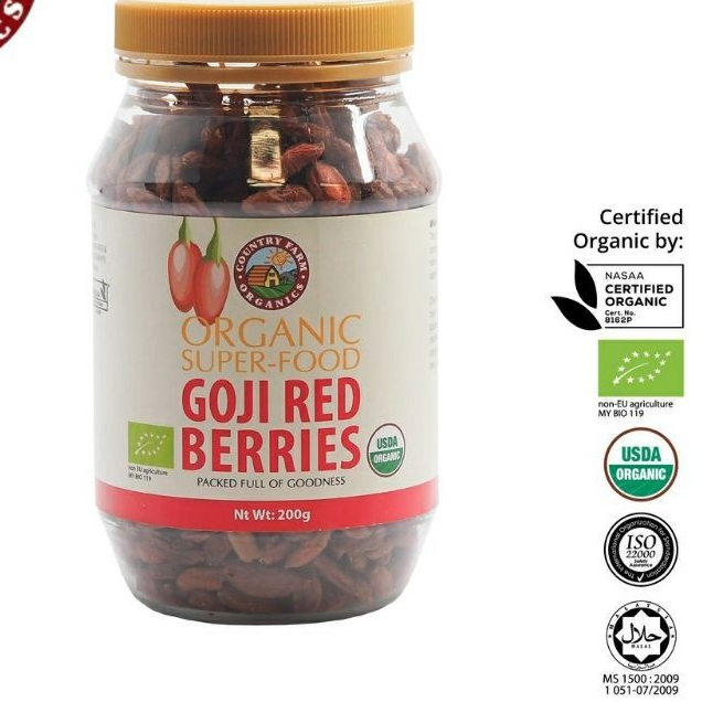 Country Farm Organic Goji Red Berries Wolfberries 200g Exp 9/2026 ...