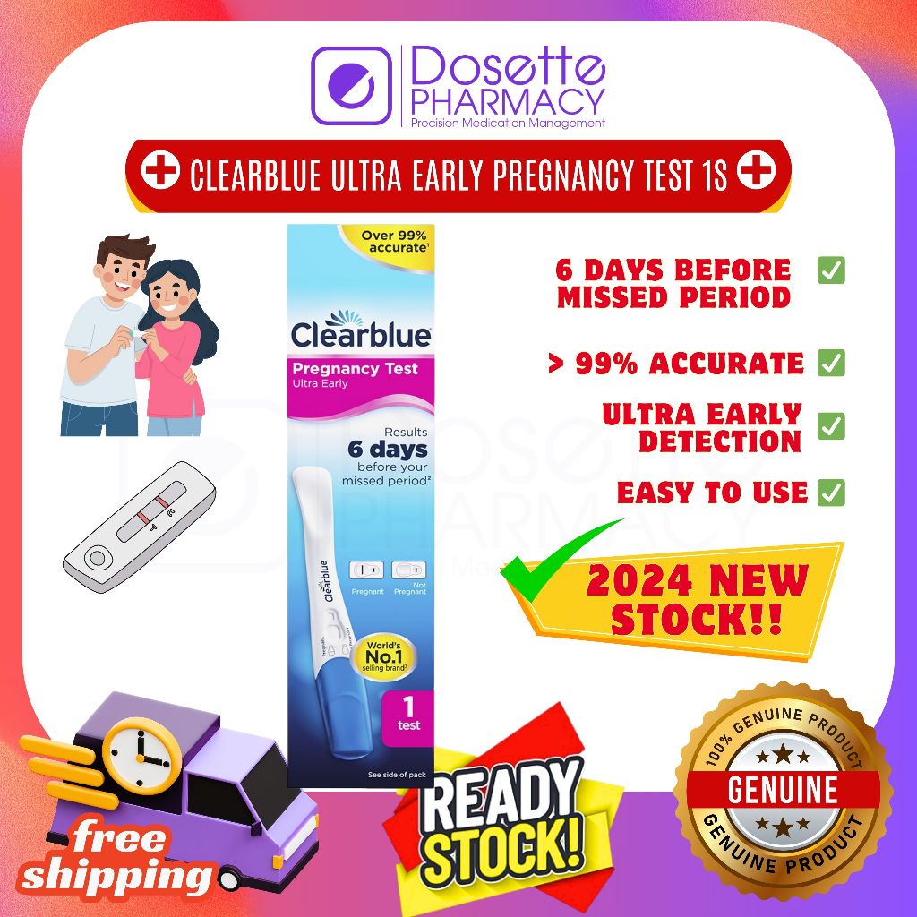 CLEARBLUE ULTRA EARLY PREGNANCY TEST 1'S - UJIAN KEHAMILAN UPT - TEST 6 ...