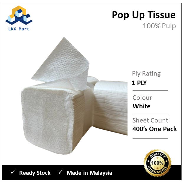 Pop Up Tissue Refill Pack 1 Pack x 400s 100% PULP | Shopee Malaysia