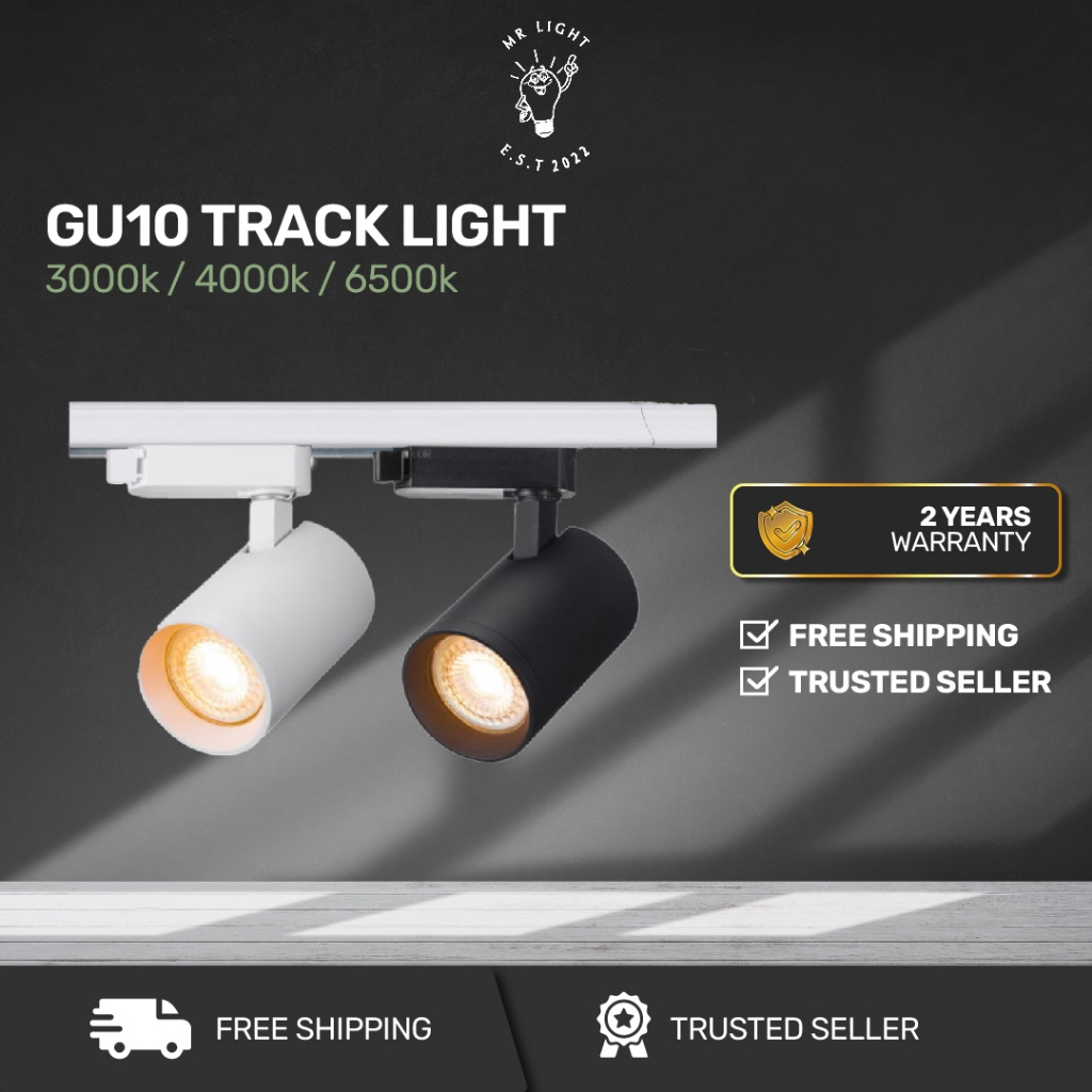 LED Track Light Set GU10 Track Light 7W, Bulb Exchangeable, Diet Cast ...