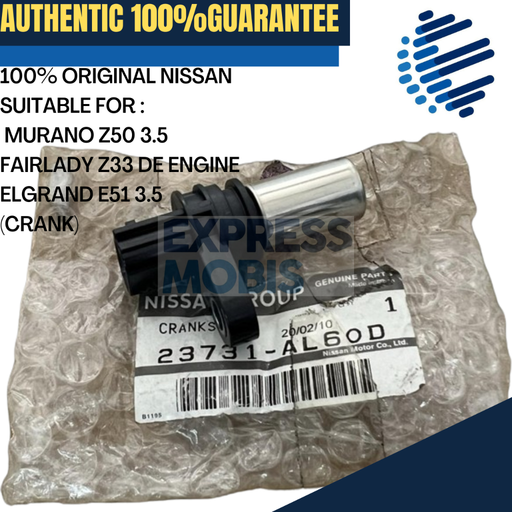 100% ORIGINAL NISSAN CRANK SHAFT SENSOR 23731-AL60D MURANO Z50 3.5 ...