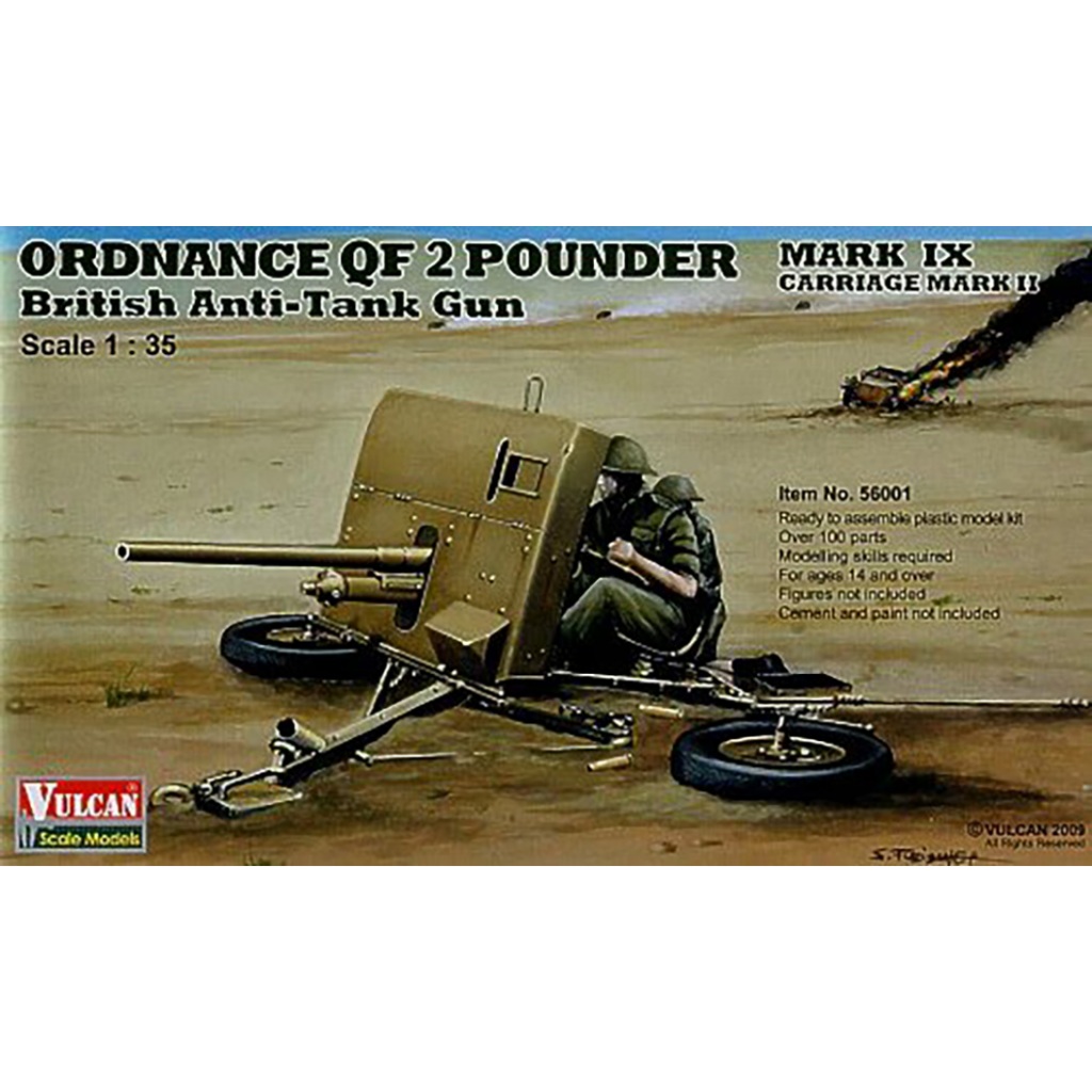 Vulcan 56001 1/35 Ordnance QF 2 Pounder British Anti-Tank gun Mark IX carriage Mark II | Shopee ...