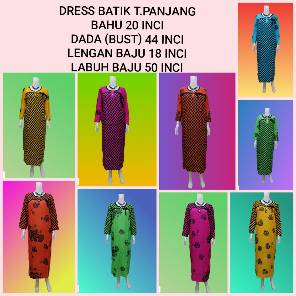DRESS BATIK TANGAN PANJANG LADY L.PITA | Shopee Malaysia