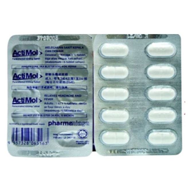 ACTIMOL PARACETAMOL 650MG [10 TABLETS] EXPIRY 2027/01 | Shopee Malaysia
