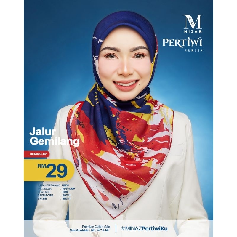 [𝗠𝗜𝗡𝗔𝗭𝗛𝗜𝗝𝗔𝗕] TUDUNG MERDEKA Bawal cotton voile | Shopee Malaysia