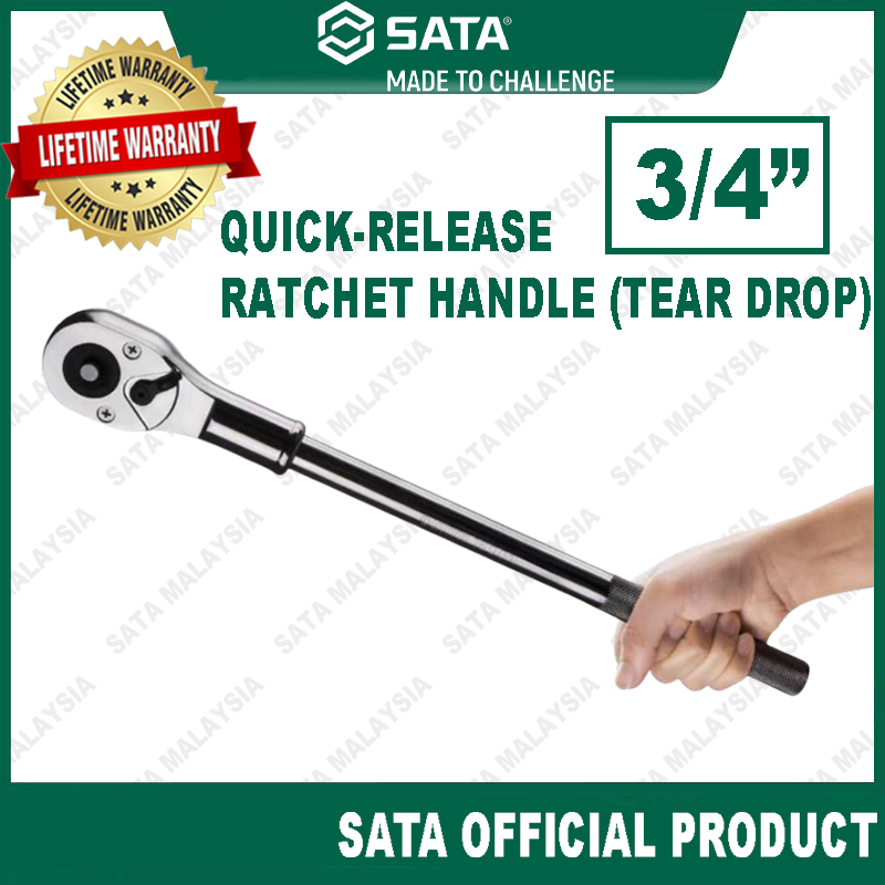 SATA 3/4" Dr. Quick-Release Ratchet Handle (Tear-Drop) 19MM 3/4 ...