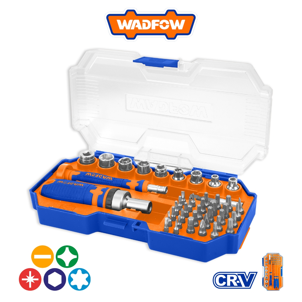 WADFOW 43 Pcs Screwdriver Bits Set, incl. Bit Adaptor & Holder ...