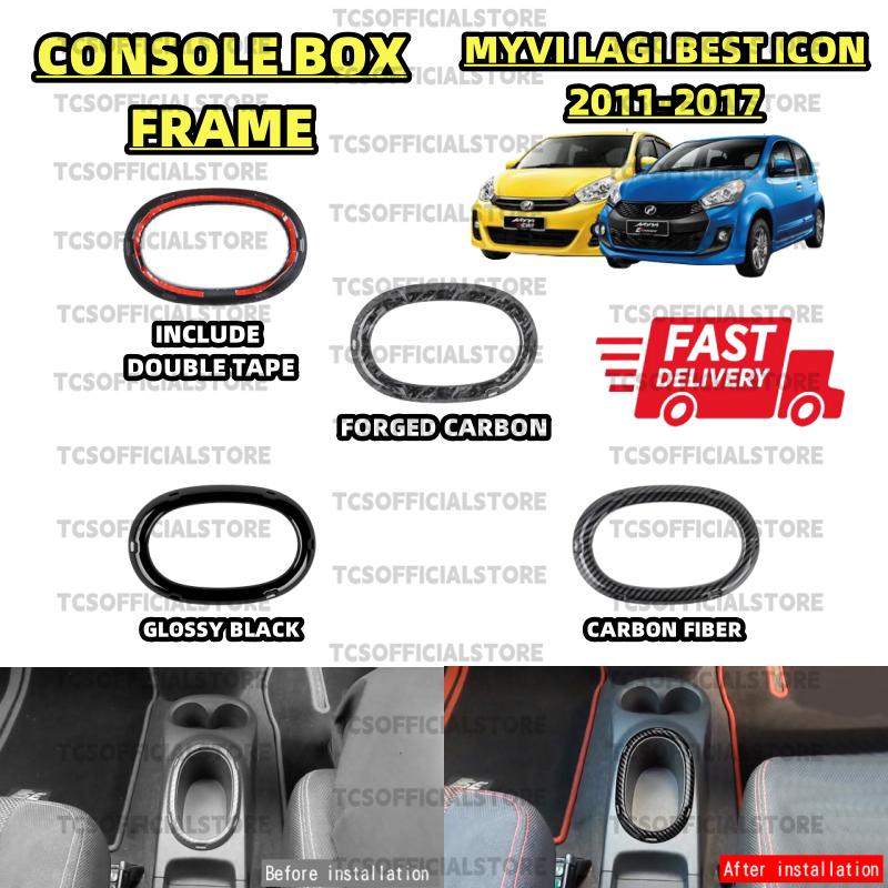 TCS PERODUA MYVI LAGI BEST ICON 2011-2017 CAR CONSOLE BOX FRAME COVER ...