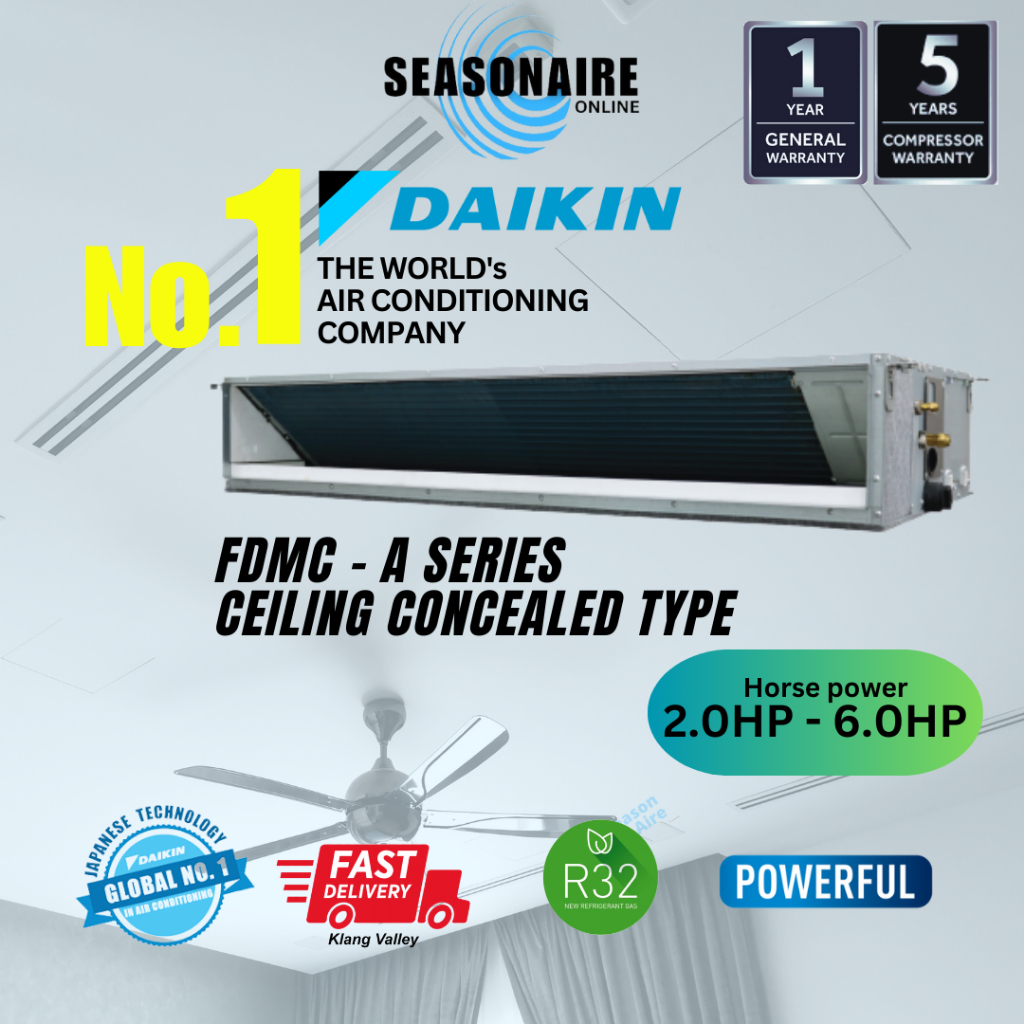 DAIKIN CEILING CONCEALED NON INVERTER TYPE AIR COND R32 FDMC-SERIES ...