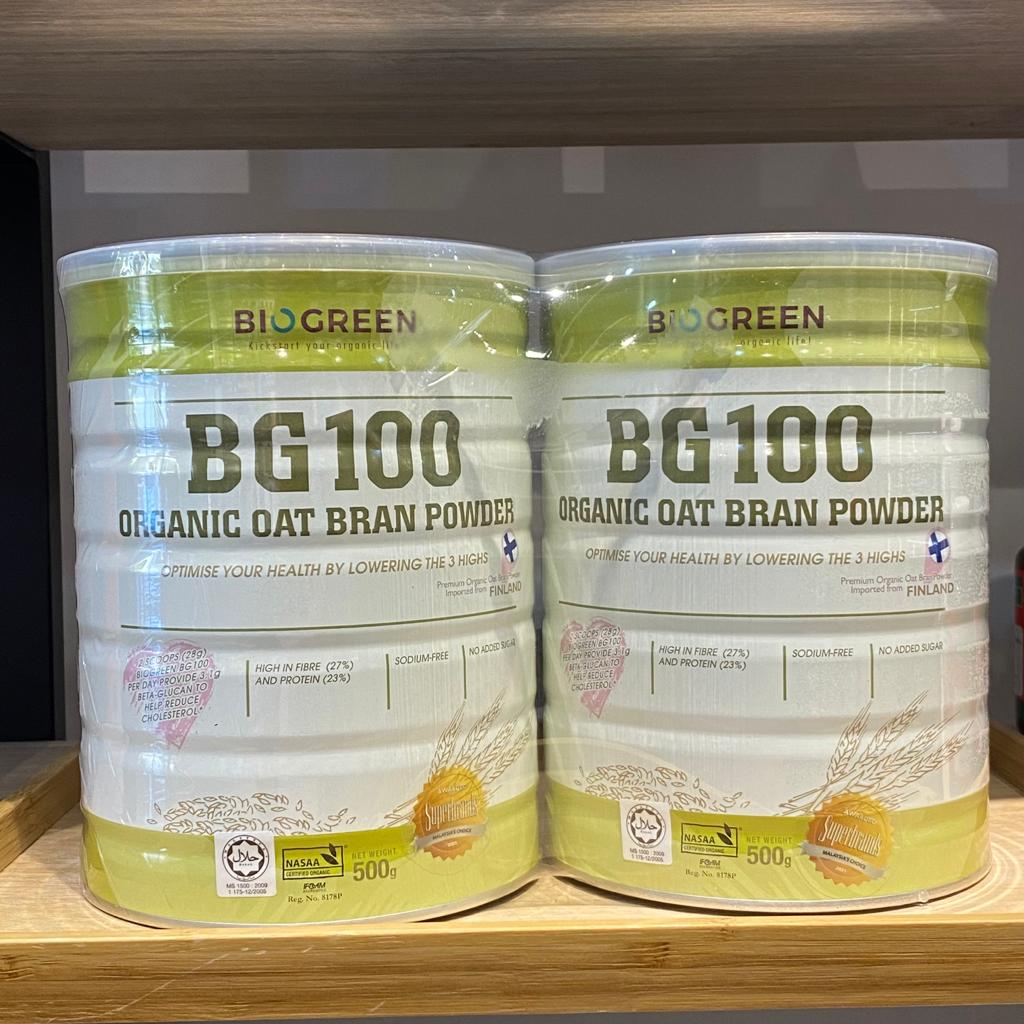 BioGreen BG100 Organic Oat Bran Powder (2 tin) 500gx2 | Shopee Malaysia