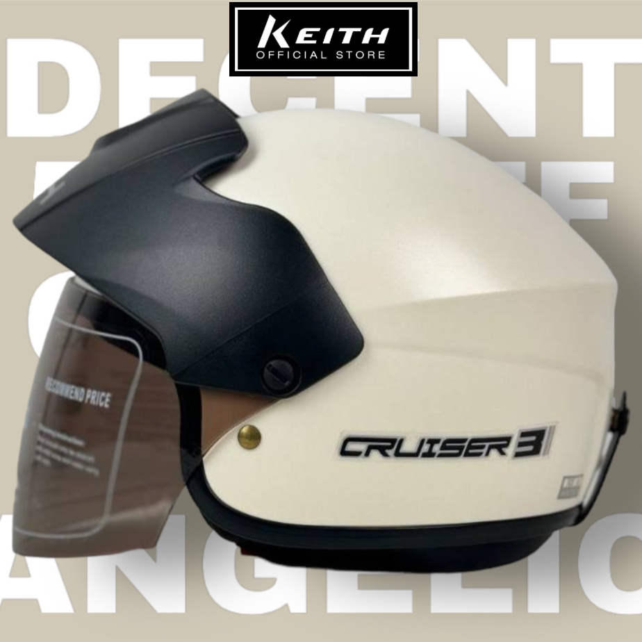 KEITH Cruiser V3 Helmet - Ivory | Shopee Malaysia