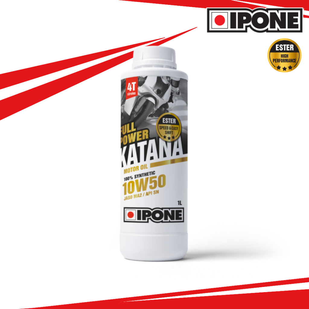 Ipone Full Power Katana Fully Synthetic Motorcycle Engine Oil 10W50 (1L ...