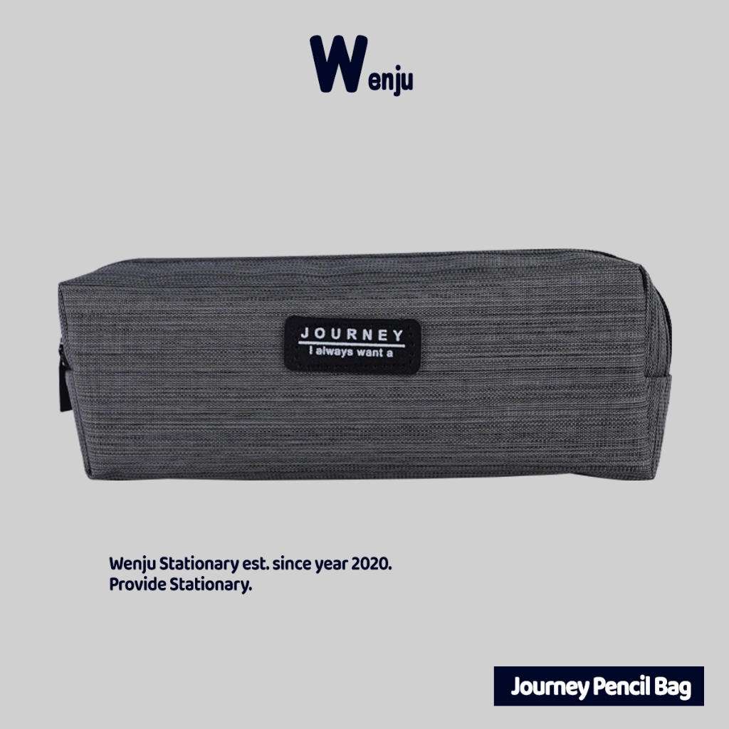 WENJU | Journey Design Pencil Bag (Grey) | Shopee Malaysia