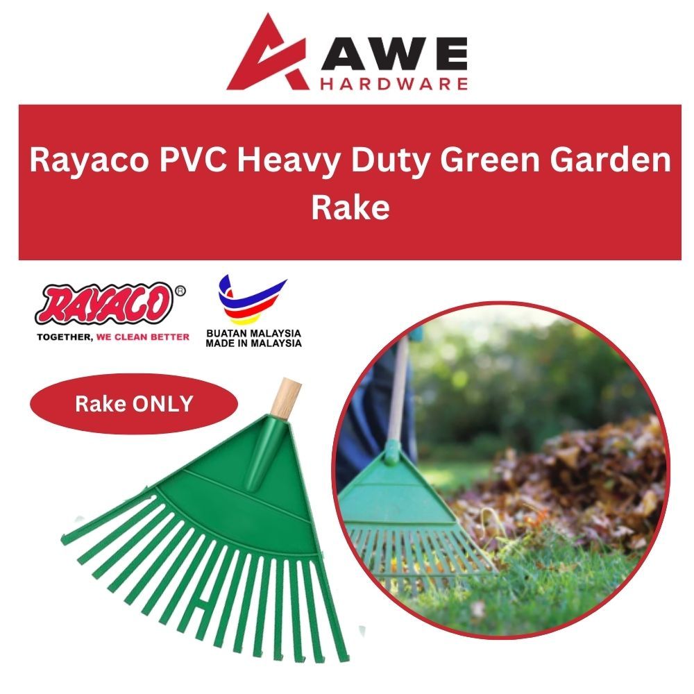 Rayaco PVC Heavy Duty Green Garden Rake With Out Handle Pencakar Rumput ...
