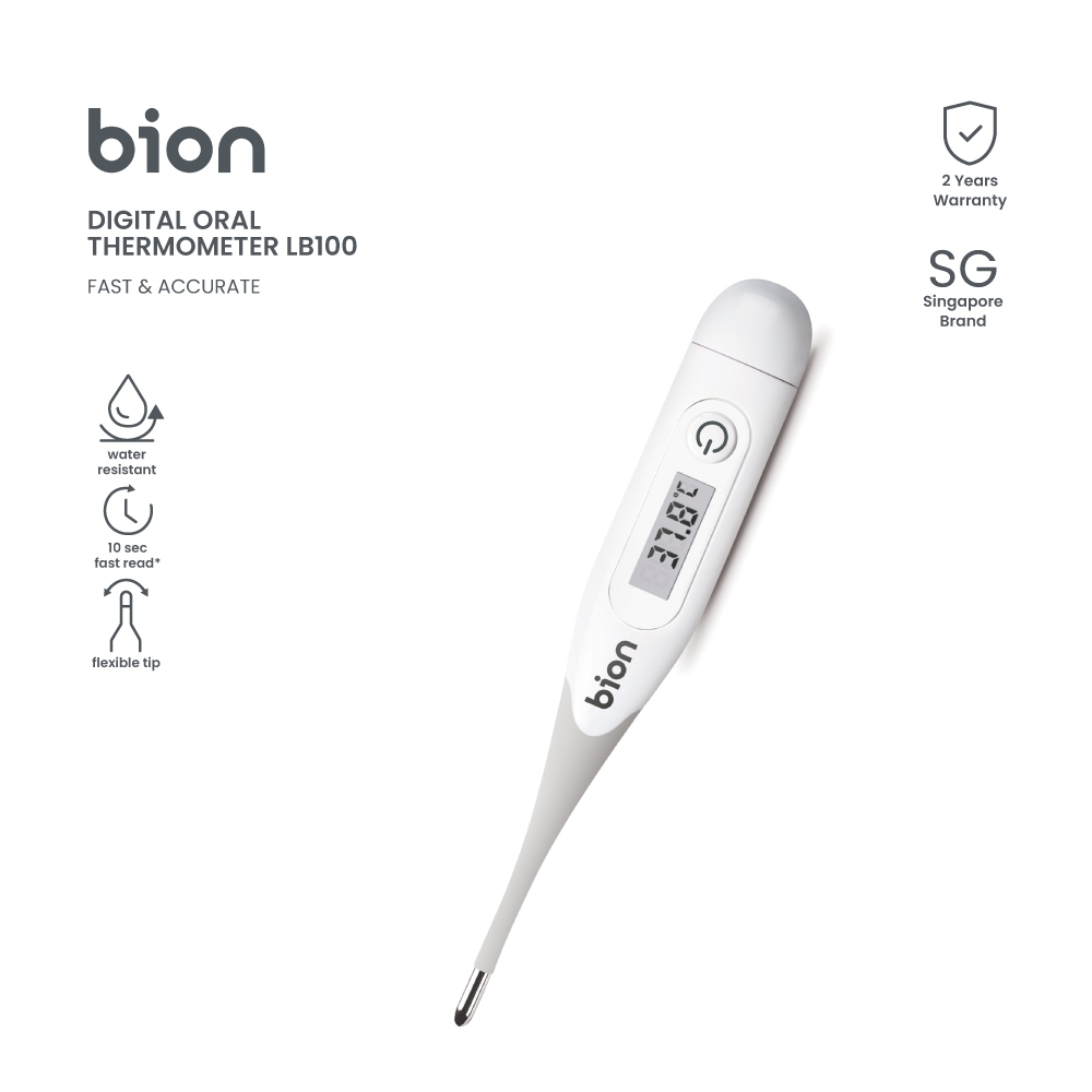 Bion Digital Oral Thermometer LB100 | Flexible Tip Fever Alarm LCD ...
