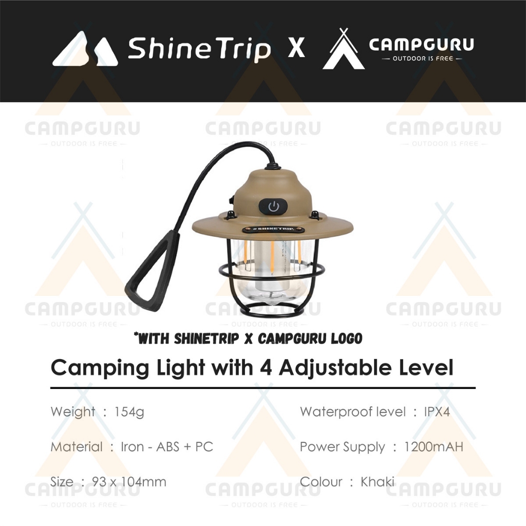 ShineTrip x CAMPGURU Retro Camping Lamp with 4 Adjustable Modes A473 ...