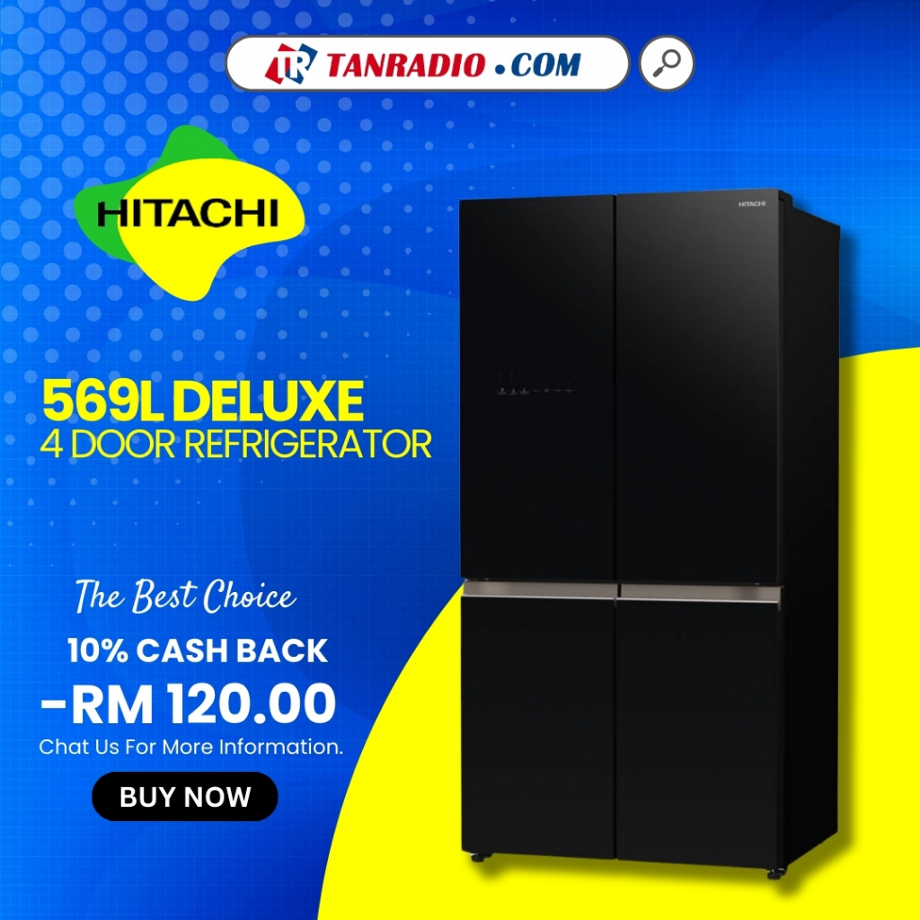 Hitachi 569L 4-Door Big French Bottom Inverter X Dual Fan Cooling ...