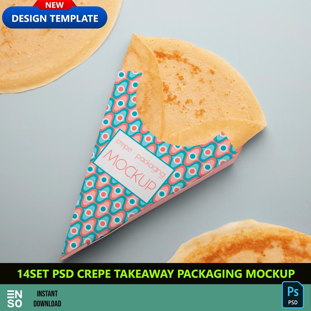 14-Set PSD Crepe Takeaway Packaging Mockup Template (SW477) | Shopee ...
