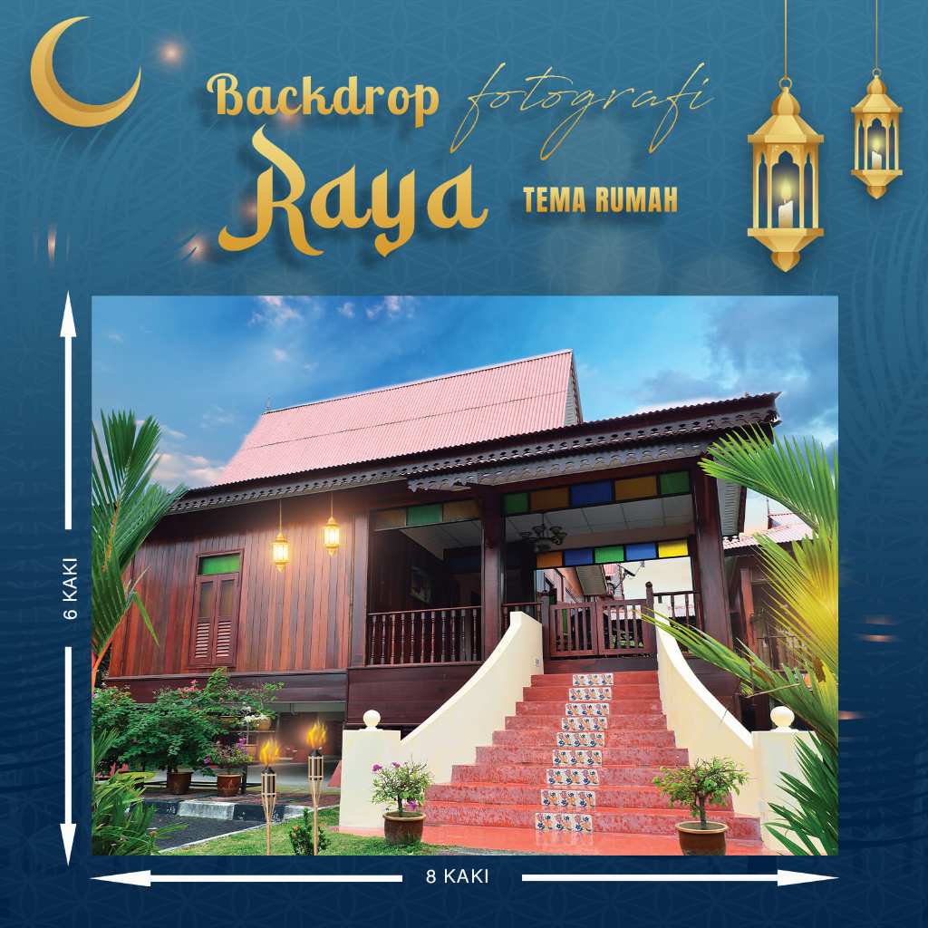 RAYA 2025 Banner Props Backdrop Hiasan Decor Rumah Kampung Hari Raya ...