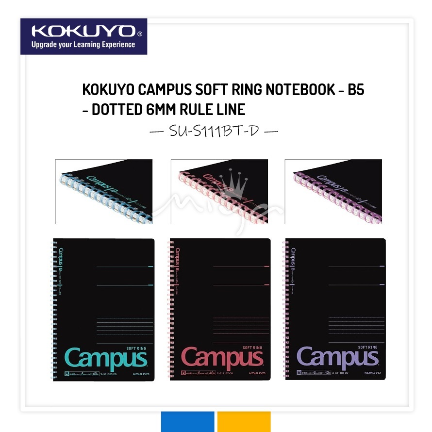 Kokuyo Campus Soft Ring Notebook - B5 - Dotted 6 mm Rule line | Shopee Malaysia
