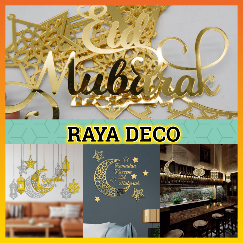 3D Acrylic Mirror Selamat Hari Raya Aidilfitri DIY Home Decoration ...