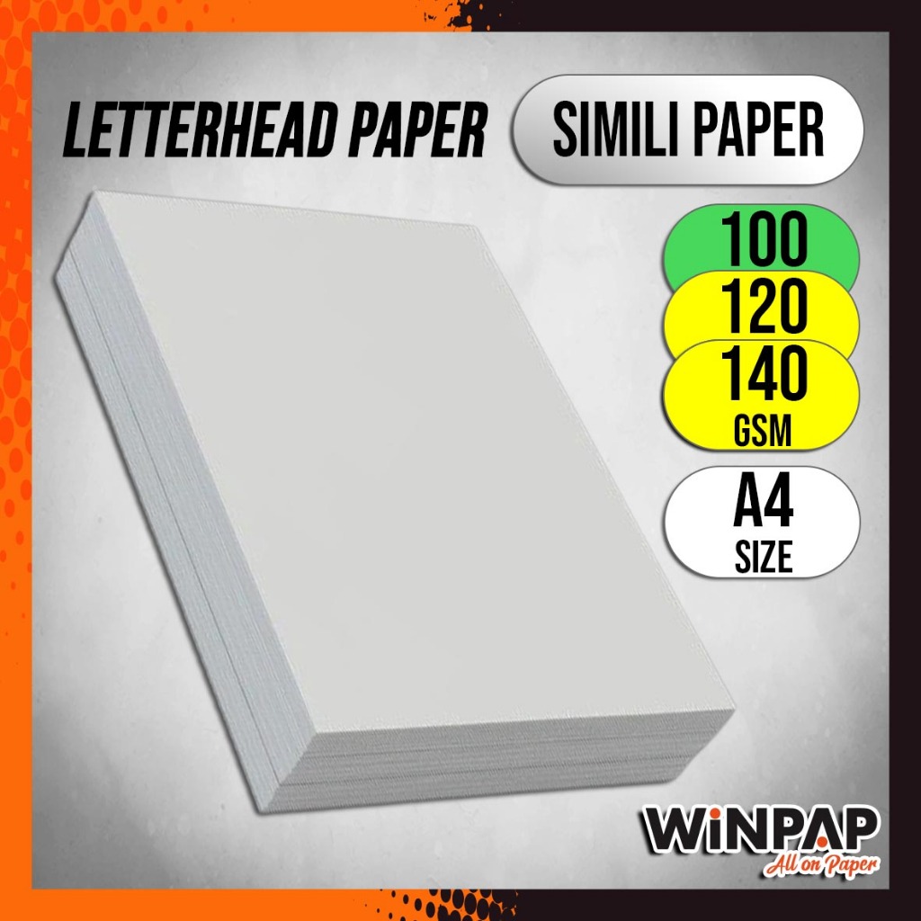 WinPAP Simili Paper 500sheet (100gsm, 120gsm, 140gsm) Plain Paper ...