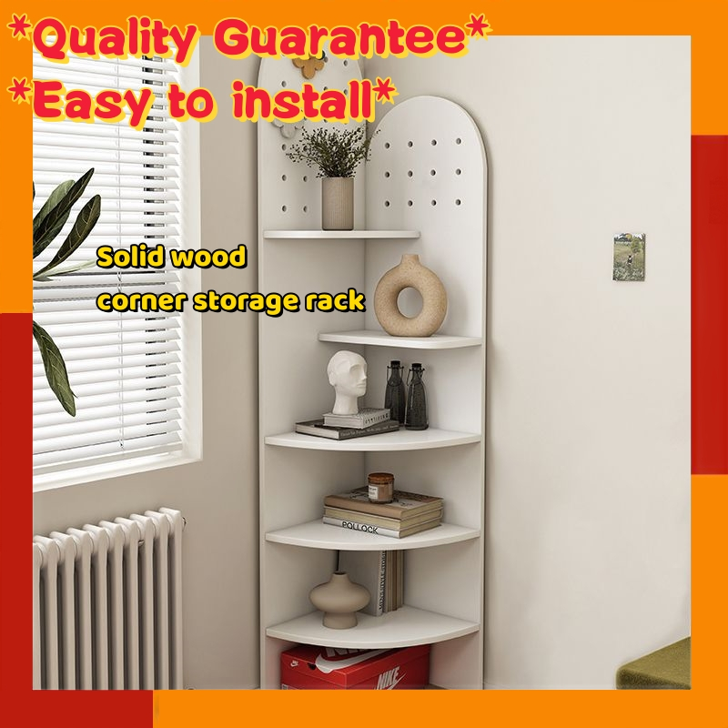 Solid wood shelf living room wall corner cabinet home corner Multi ...