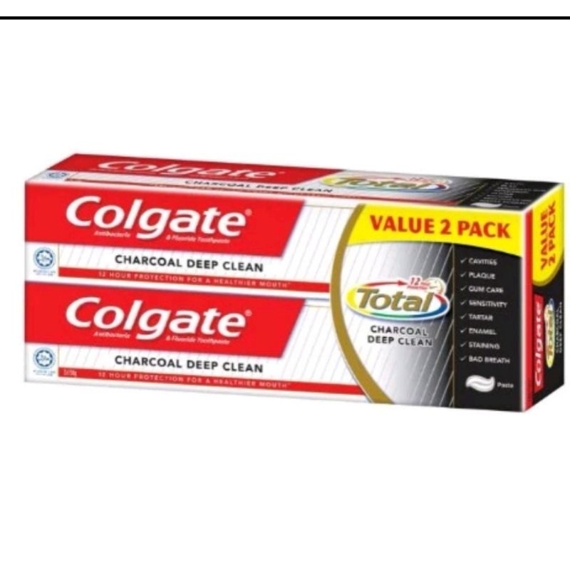 colgate Total 12 value 2pack charcoal deep clean 150G | Shopee Malaysia