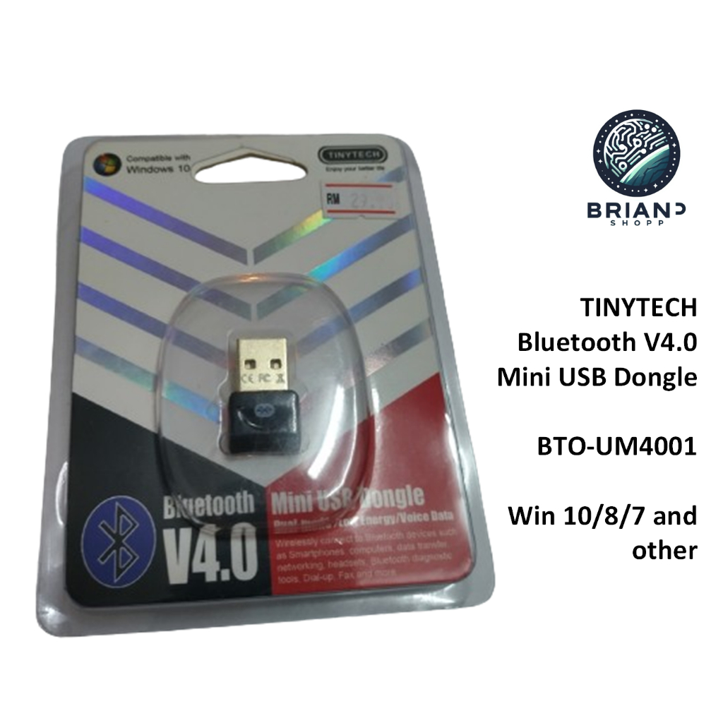 TINYTECH Bluetooth V4.0 Mini USB Dongle BTO-UM4001 | Shopee Malaysia