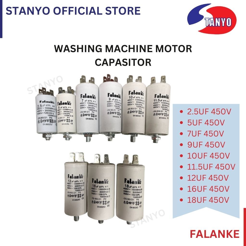WASHING MACHINE CAPACITOR MOTOR /MESIN BASUH KAPASITOR (2.5UF/5UF/7UF ...