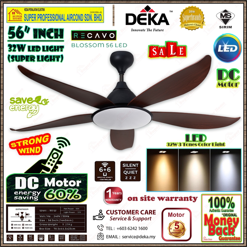 Deka Ceiling Fan with Remote Controller XR10 / Deka CX5 / Elmark Atom ...