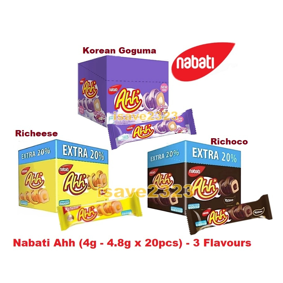 Nabati Ahh (4g - 4.8g x 20 Pcs) - Richeese / Richoco / Korean Goguma | Shopee Malaysia