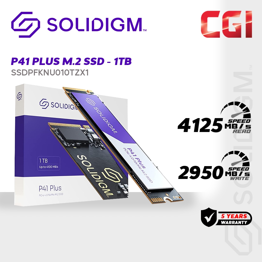 Solidigm P41 Plus 1TB M.2 2280 PCIe 4.0 NVMe Gen4 Internal Solid State Drive - SSDPFKNU010TZX1 ...