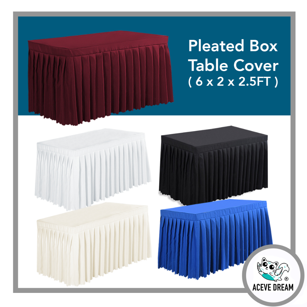 ACEVE DREAM READY STOCK 6x2.0FT Pleated Box Table Cover Skirting Meja ...