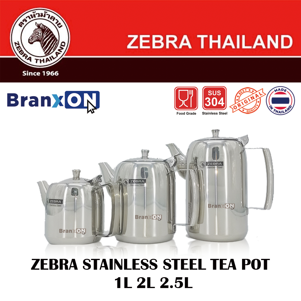 ZEBRA STAINLESS STEEL TEA POT 1L/2L/2.5L | Shopee Malaysia