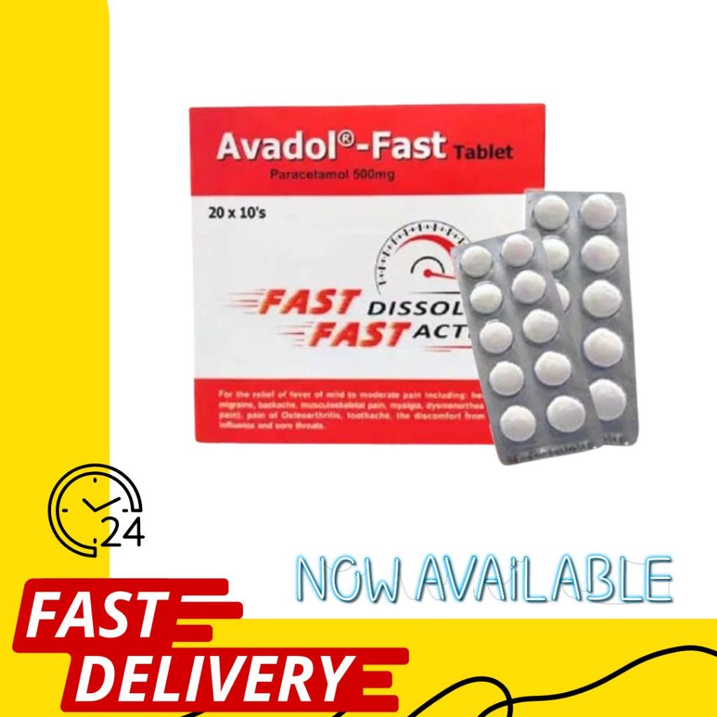 [DEMAM/SAKIT KEPALA/MIGRAINE] Avadol-Fast Paracetamol 500mg 10s ...