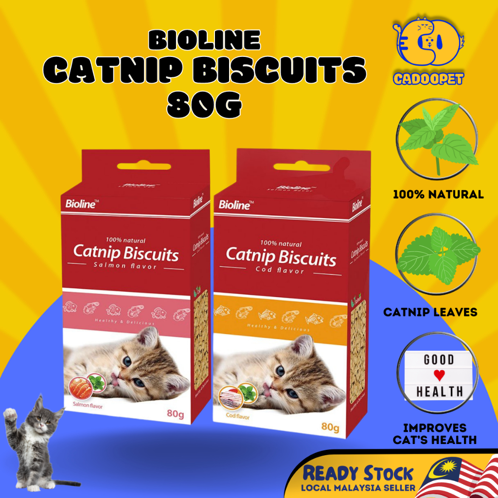 Bioline Catnip Biscuits 80g Biskut Kucing Biskut Organic Biskut Sedap ...
