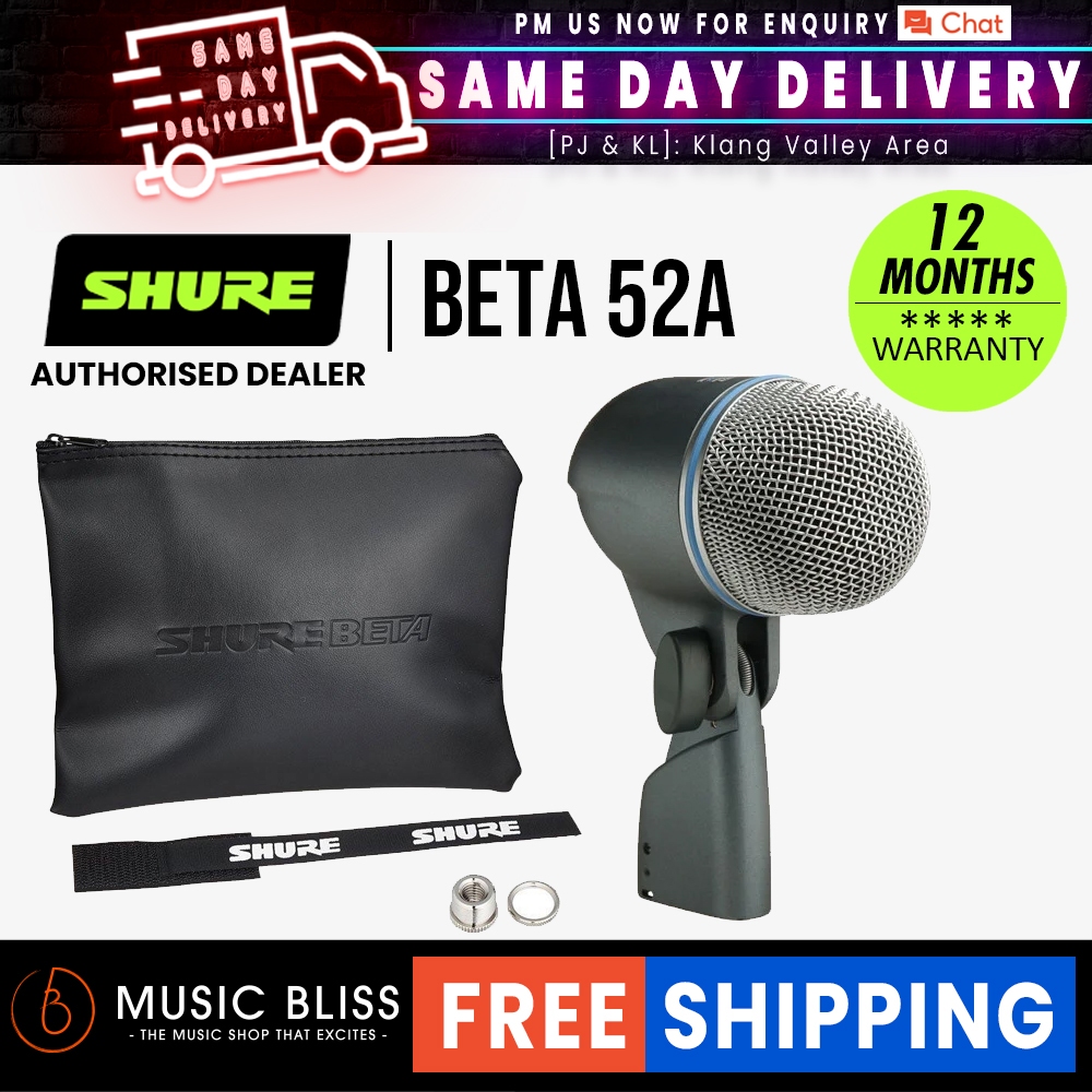 Shure BETA 52A Supercardioid Dynamic Kick Drum Microphone (BETA-52A / BETA52A) | Shopee Malaysia