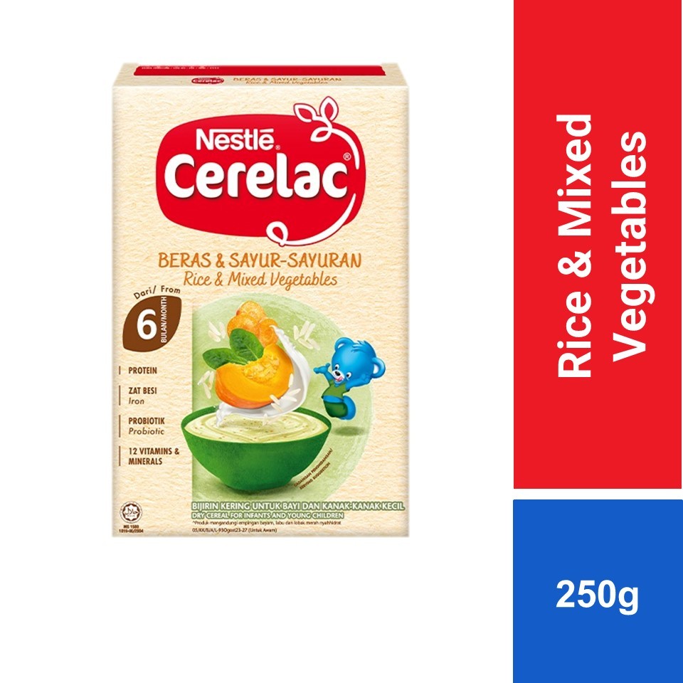 Nestle Cerelac Infant Cereals with Milk - Rice & Mixed Vegetables (250g ...