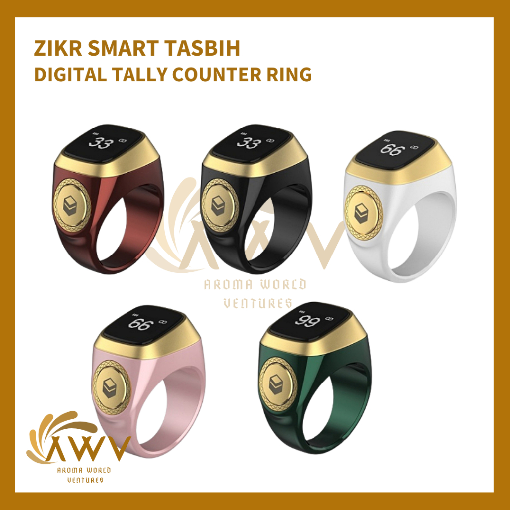 Local Stock Zikr Smart Tasbih Digital Tally Counter Ring for Muslims ...