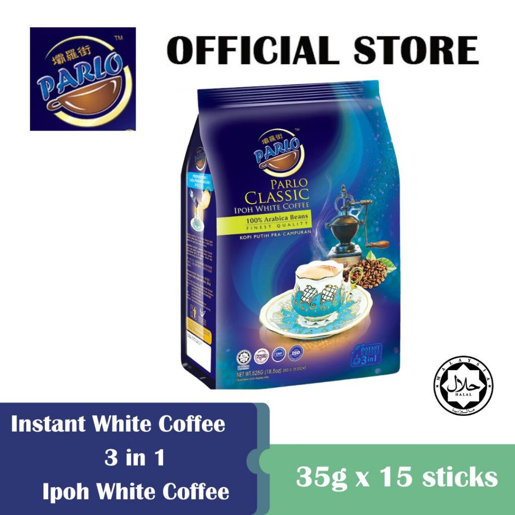PARLO CLASSIC Ipoh White Coffee 525g (35g x 15 sticks) | Shopee Malaysia