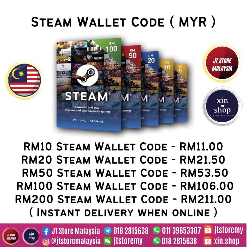 [MYR🇲🇾] Steam Wallet MY steam wallet my Steam Code Steam Wallet Malaysia RM50, 100, 200 small ...