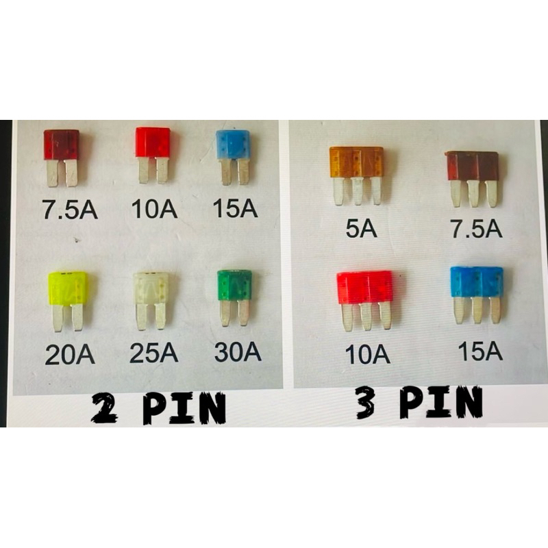 ORIGINAL FUSE MINI 2PIN / 3PIN LEG BLADE MIRCO MINI FUSE COLOR Ford ...