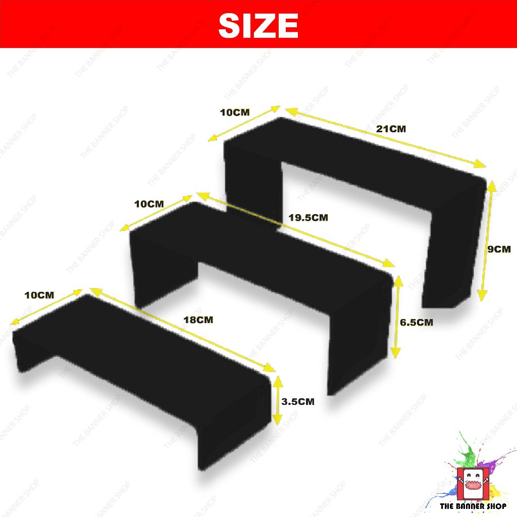 Acrylic U-Shape Display Stand Black, Shoes Display Stand Rack | Shopee ...