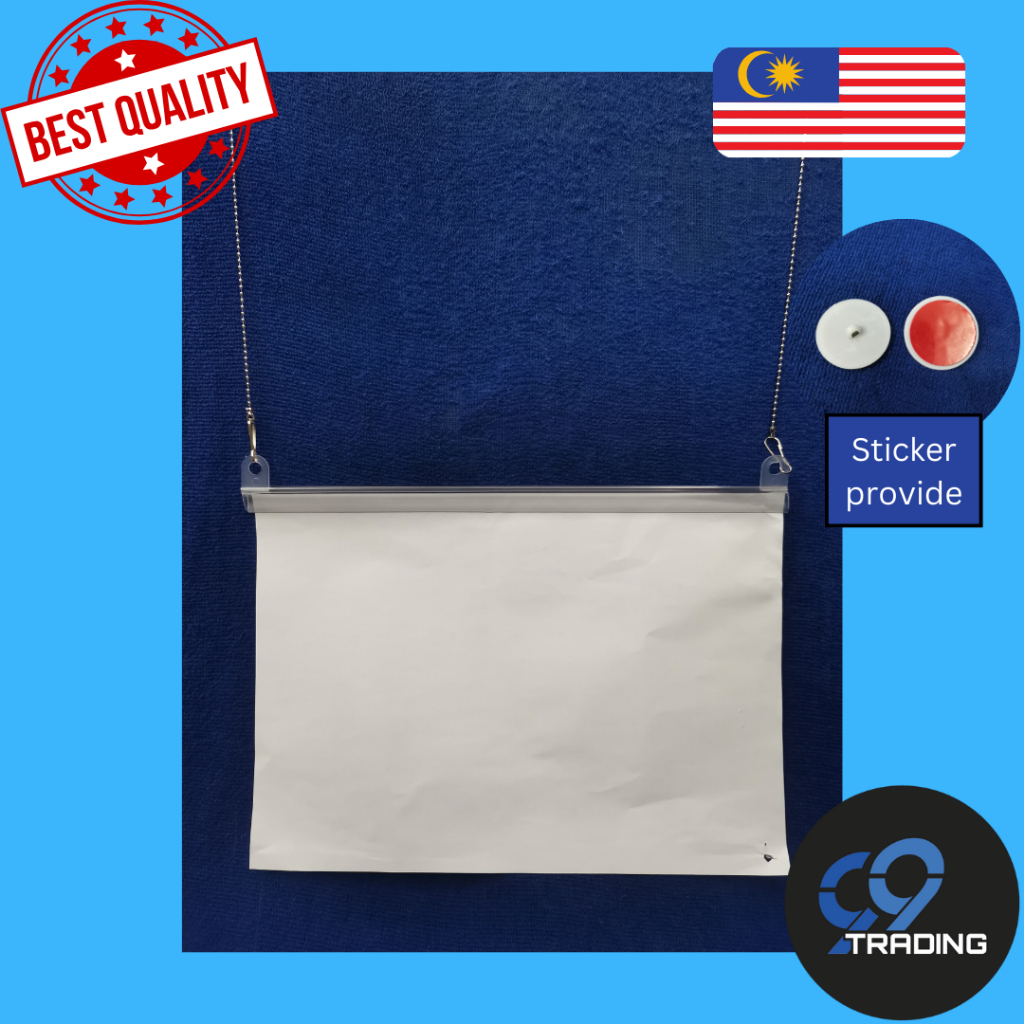 [Ready Stock] Supermarket PVC Flag Pole with Adhesive Hook Chain for ...