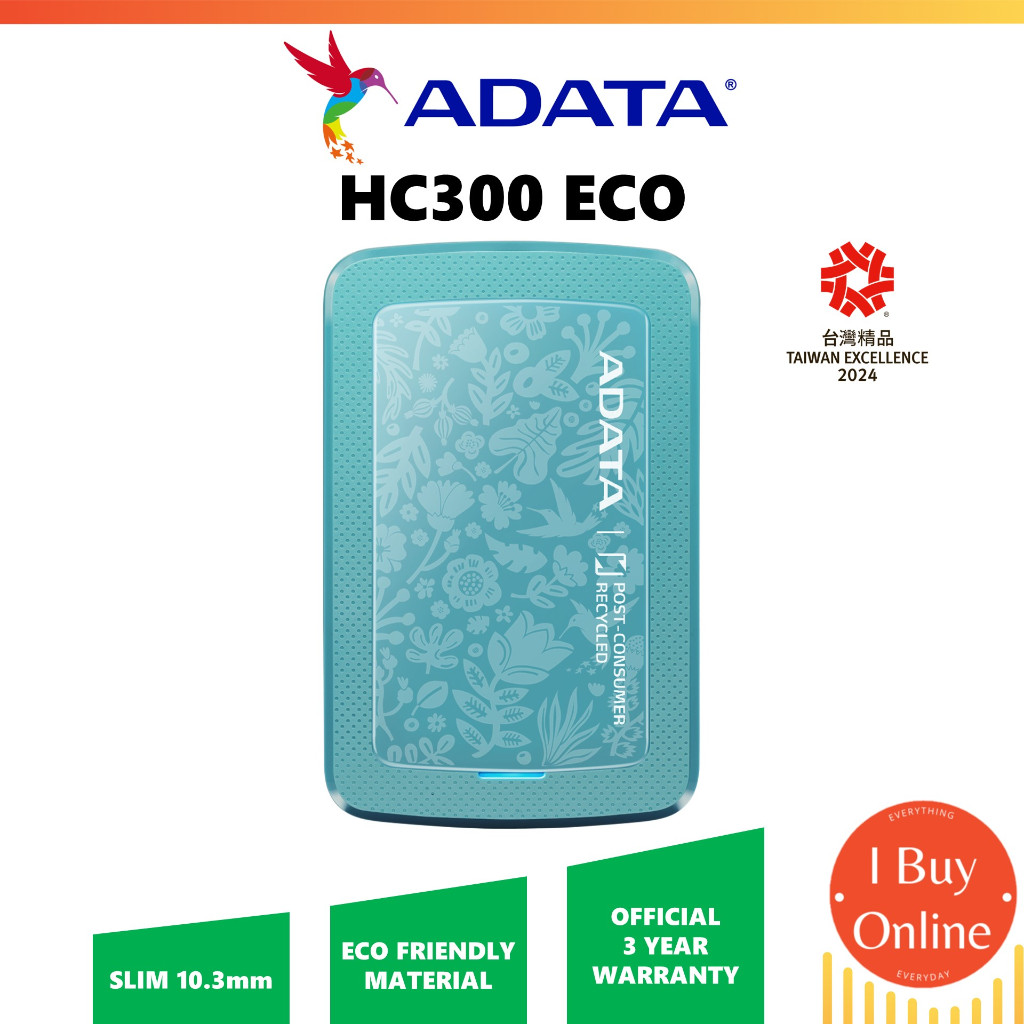 ADATA Portable External HDD HC300 ECO 1TB 2TB | Shopee Malaysia