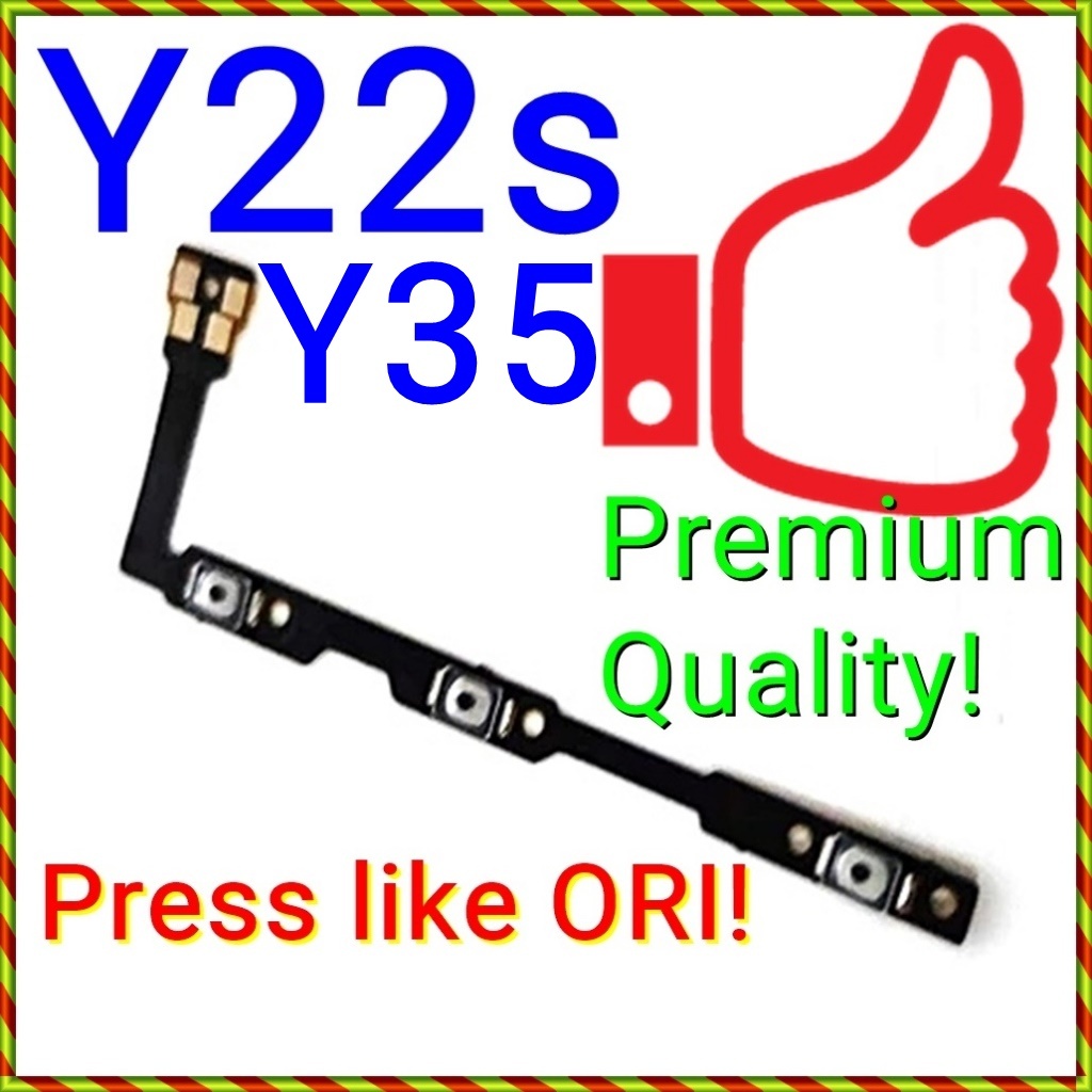 (Press like ORI) NEW On Off Power Volume Buttons Switch Flex Ribbon Vivo Y22s / Y35 (2022 ...