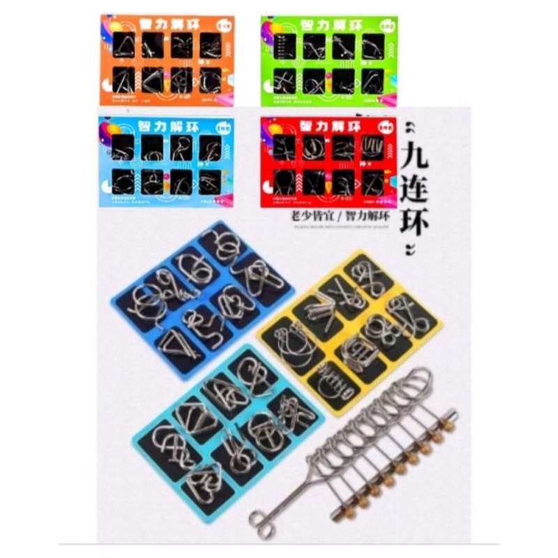 (Ready Stock) (8pcs) Metal wire unlocking puzzle brain teaser for ...