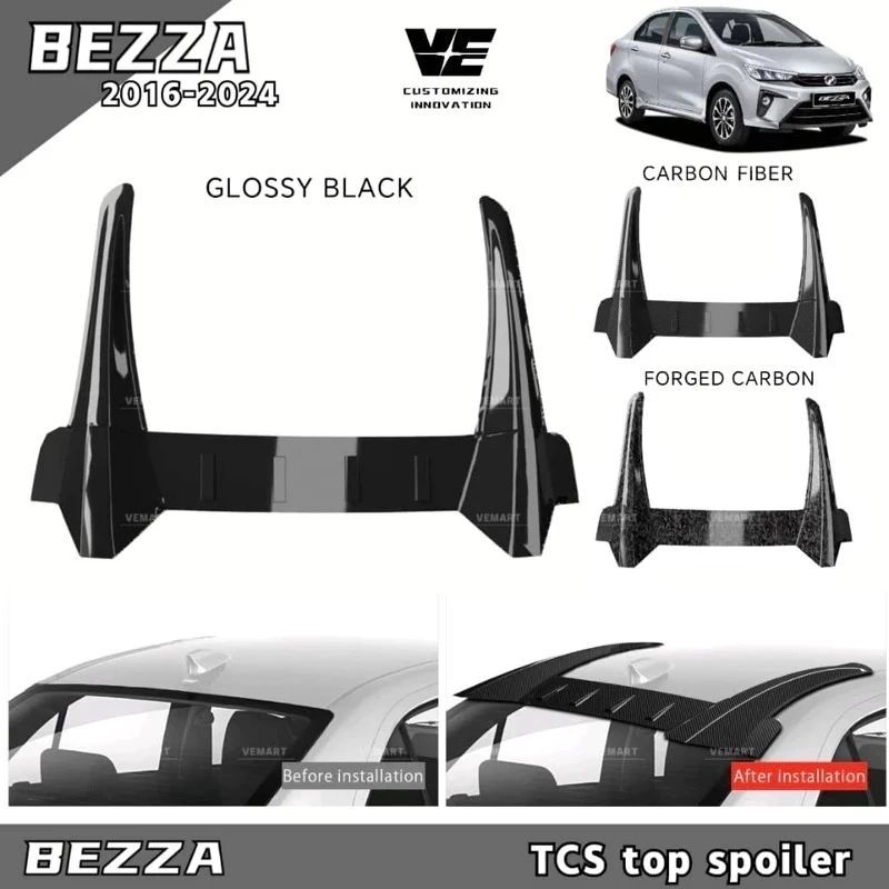 Perodua Bezza 2016-2024 Top Spoiler Accessories with Paint - Glossy ...